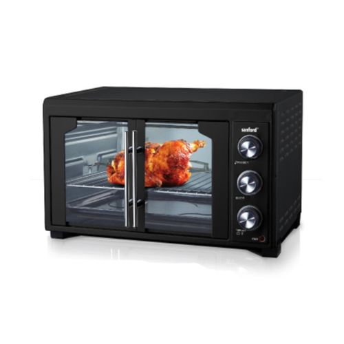 Shop 45 Litres Double Glass Door Electric Oven Grill Toaster - Black ...