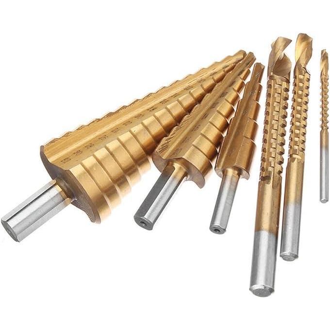 Shop 6-Piece Titanium Coated Drill Bit Set Grooving Tool Pagoda ...