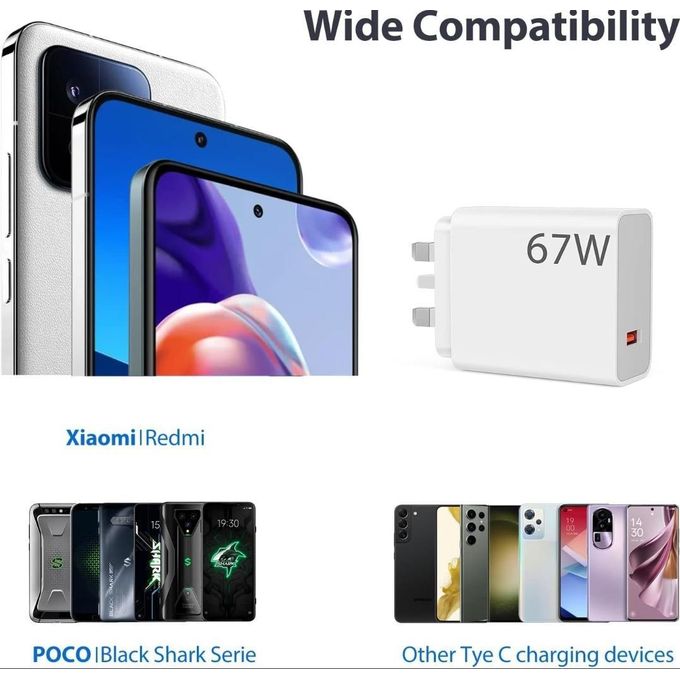 Shop 67W Fast Charger Plug, Turbo Charging Cable USB-C