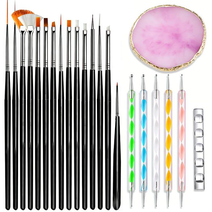 Shop 22-Piece DIY Nail Art Brush Set with Resin Palette
