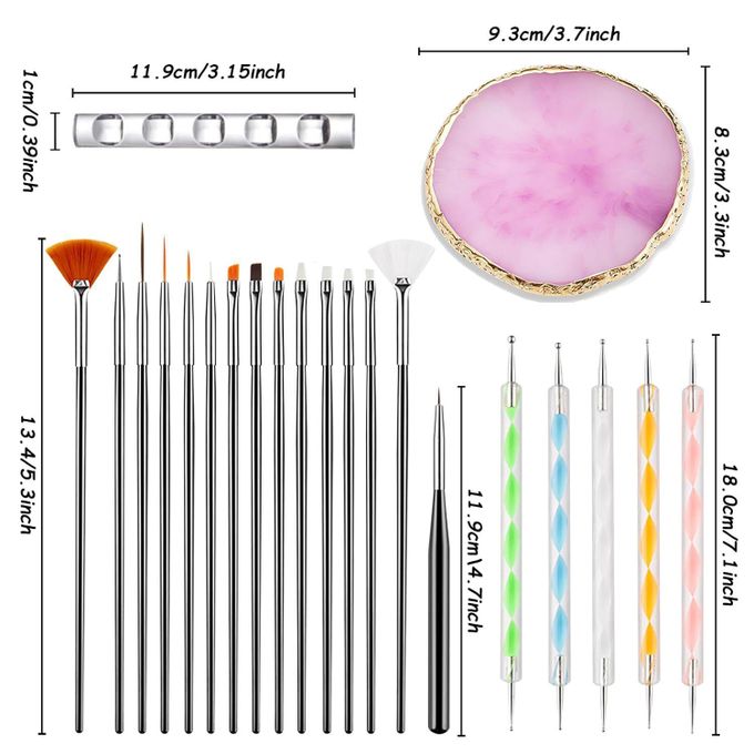 Shop 22-Piece DIY Nail Art Brush Set with Resin Palette