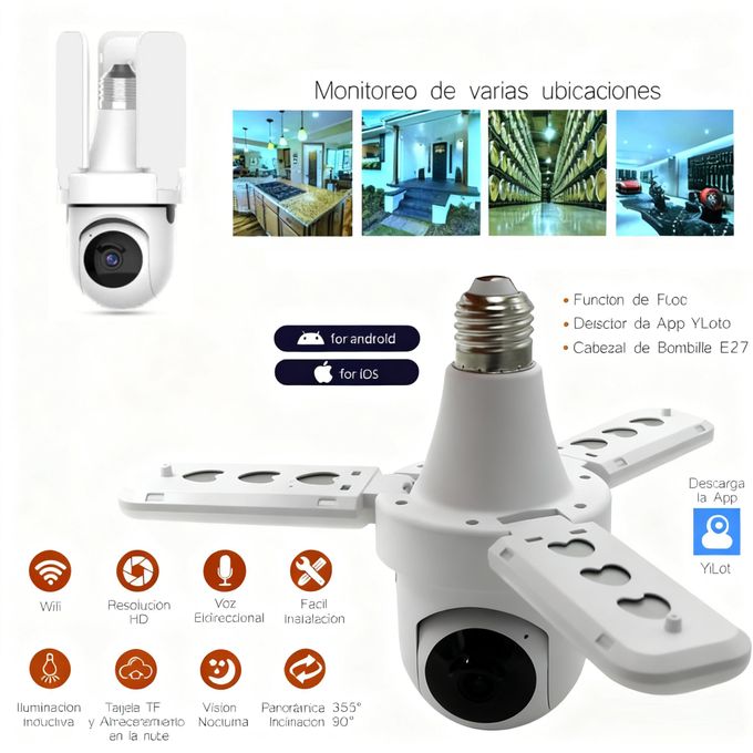 Shop 1080P 360°Surveillance Camera Smart Outdoor Wireless HD Night ...
