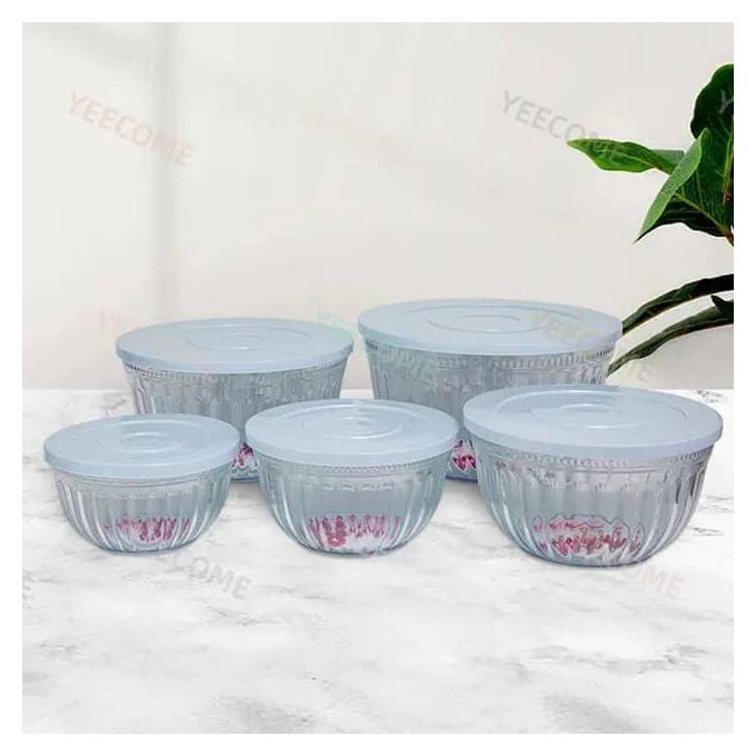 Shop 5 Pieces Of Clear Plastic Salad Bowls with Airtight