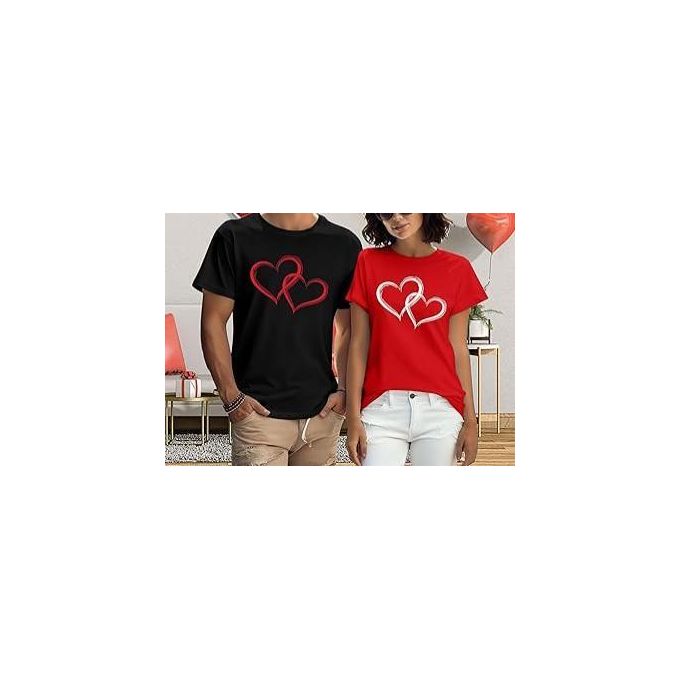 Shop Matching Couples Shirts Love Heart Print Graphic Shirt