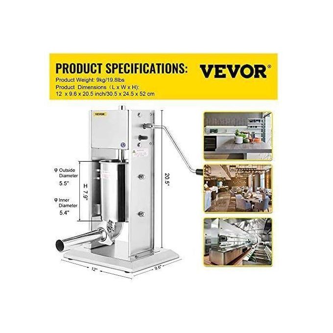 Shop Sausage Filler Machine 5L Stainless Steel Sausage