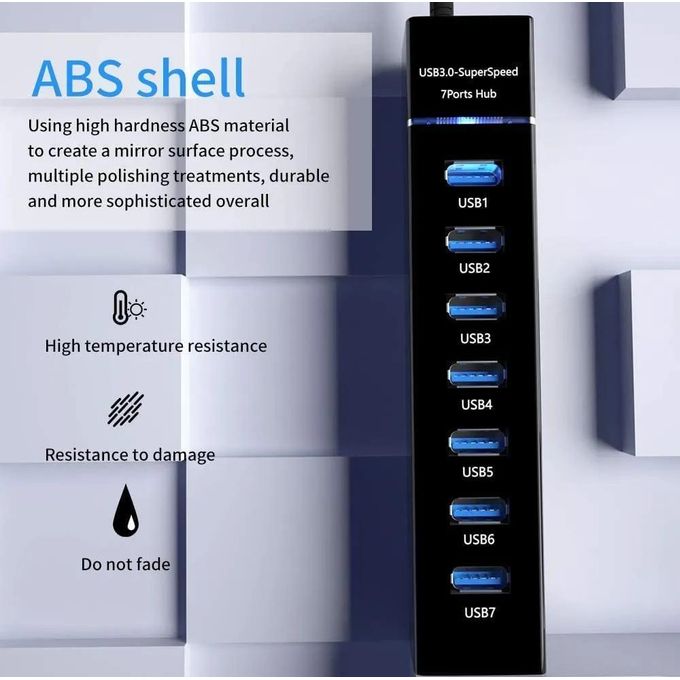 Shop High-Speed 7-Port USB 3.0 Hub Extension Splitter