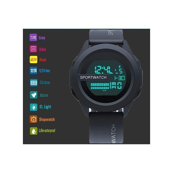 Shop Sports Digital Luminous LED Electronic Watch - Black | Jumia Uganda