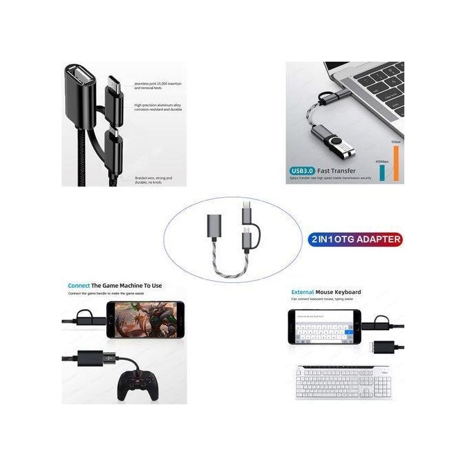 Shop GUEETON 128GB USB Flash Drive - Metal Hook, 3-in-1 OTG