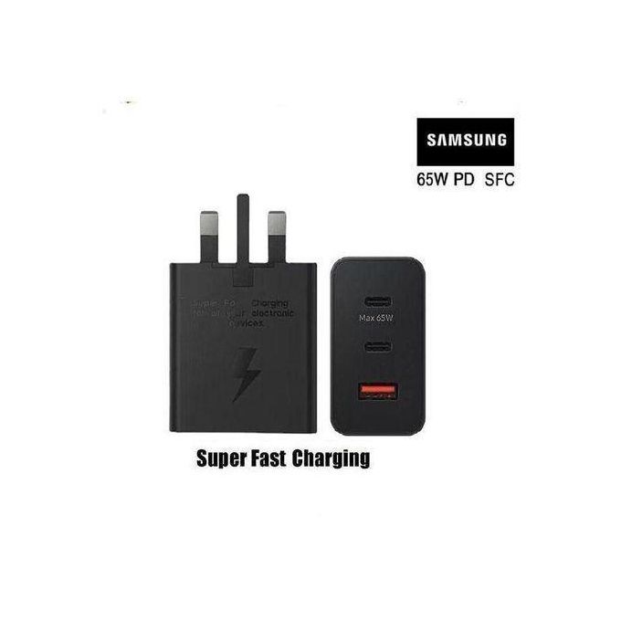 Shop 65W 3 Ports Super Fast Charger Triple Port Trio PD Power Adapter ...