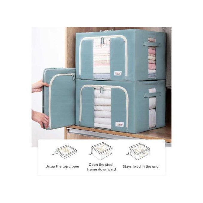 Shop 3 Pc Foldable Clothes Beddings Storage Box Organizer