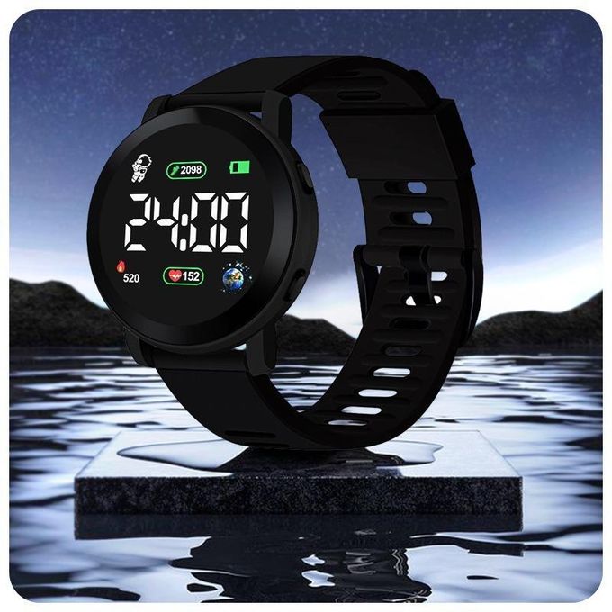 Shop Men's LED Digital Round Watch Sport Casual Outdoor