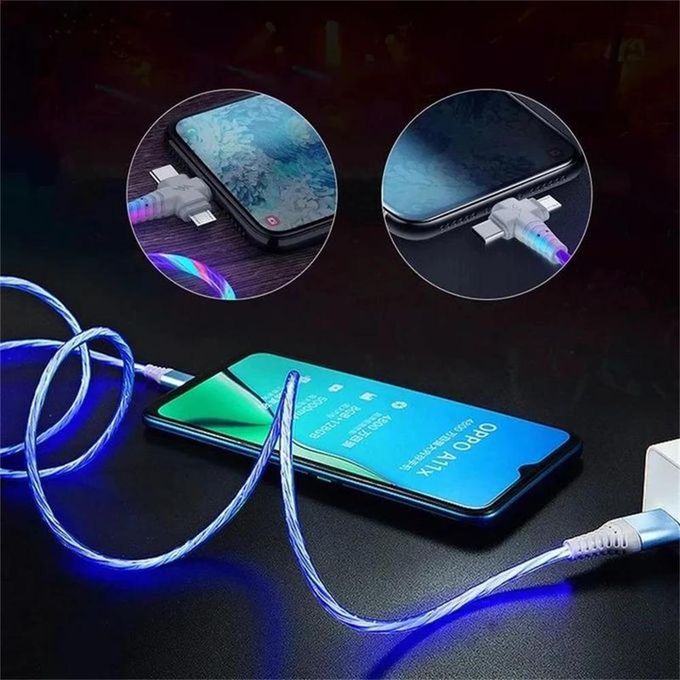 Shop 2-meter Extra-long 3-in-1 Glowing Charging Cable