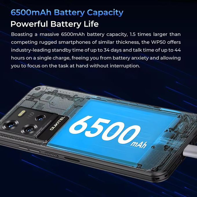 Shop WP50 6.6" HD+ 4GB RAM+256GB ROM 6500m Amh Android 14 48MP Main ...