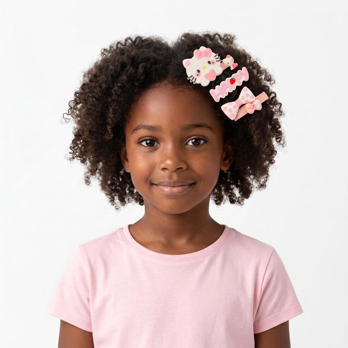 Shop 14-Piece Pink Kitty & Letter Hair Clip Set
