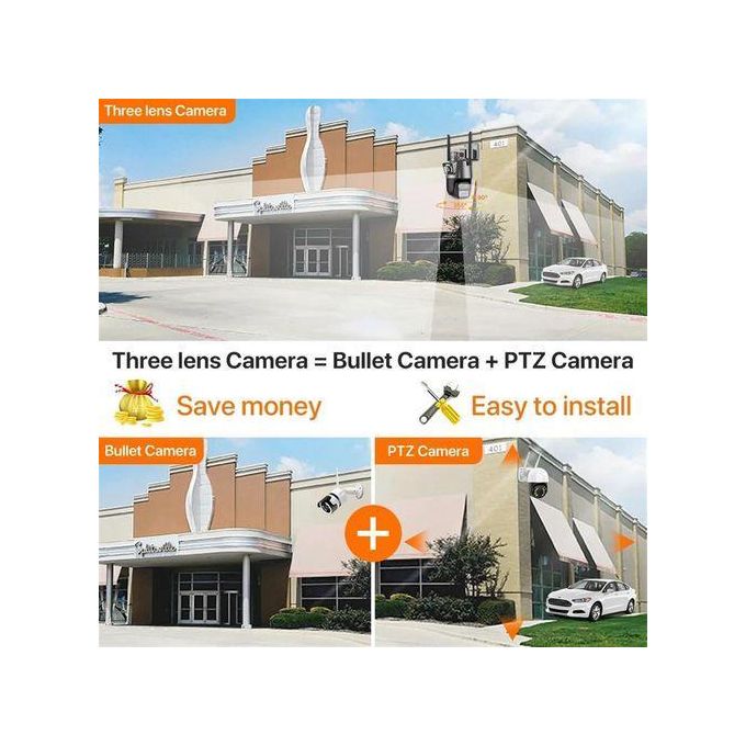 Shop Professional Dual-Lens Outdoor Security Camera with Siren Alarm ...