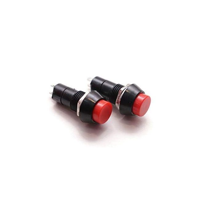 Shop Push Button 2-Pin Self-Locking SPST RED On-Off Switch PACK OF 2 ...