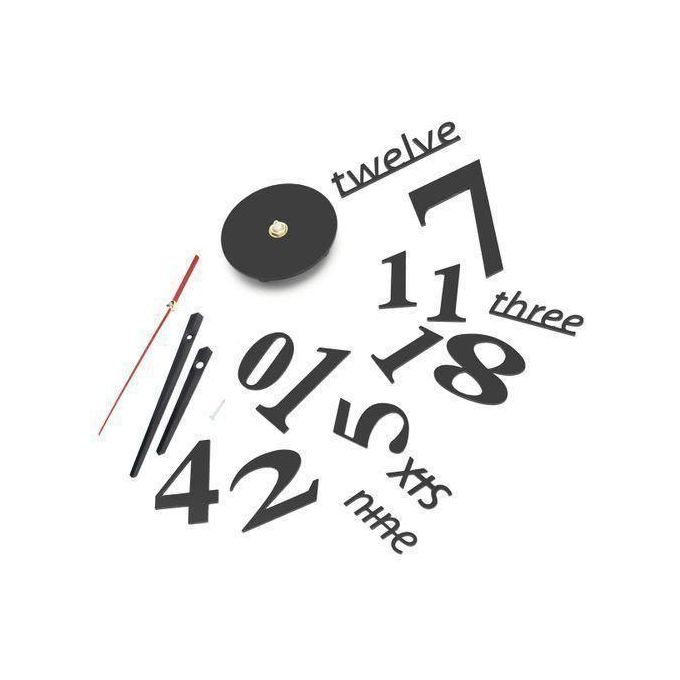 Shop Stick On Wall Clock DIY Large Modern Design Decal 3D | Jumia Uganda