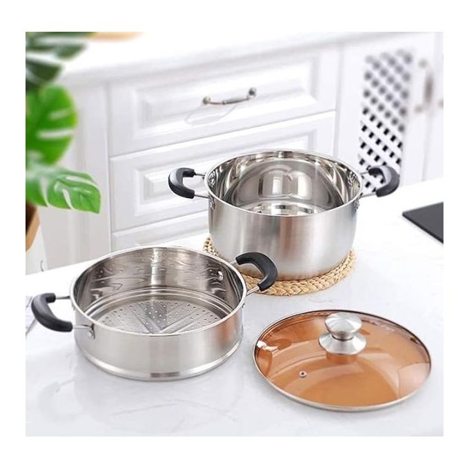 Shop Stainless Steel Tier Steamer & Riveted Handles Multipurpose ...