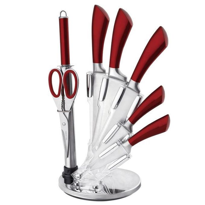 Shop 9 Piece Stainless Steel Rotating Stand Kitchen Knife