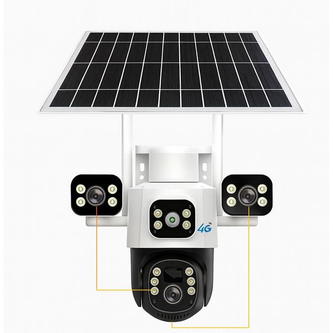 Shop Esseecloud 3-Lens 4G Solar CCTV PTZ Camera – Wireless