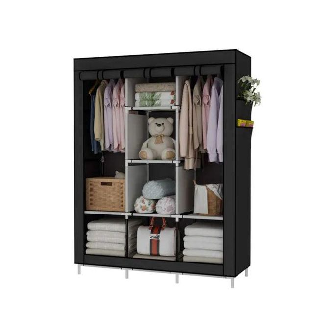 Shop 3 Column Metallic Cloth Wardrobe (Not Assembled)
