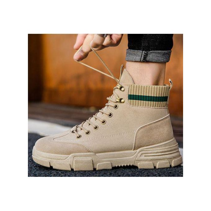 Shop Men Waterproof Lace Up Work Boots Desert Shoes