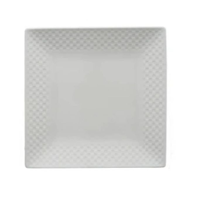 Shop 12 pcs White Square Ceramic Plate – Modern Dining