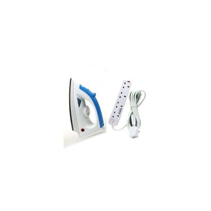 Shop 4 Way Power King Extension Cable And Steam Flat Iron - Blue, White ...