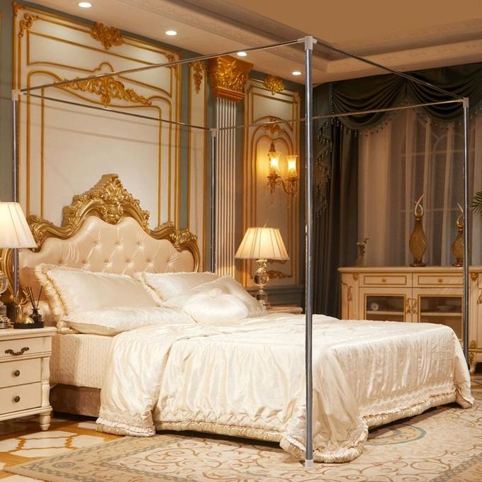 Shop Curtain Mosquito Net With 4 Steel Stands & Unique Lace Design ...