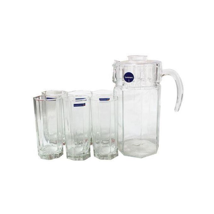 Shop 6 Pieces Of Juice Glasses Cups And 1 Jar Water Set