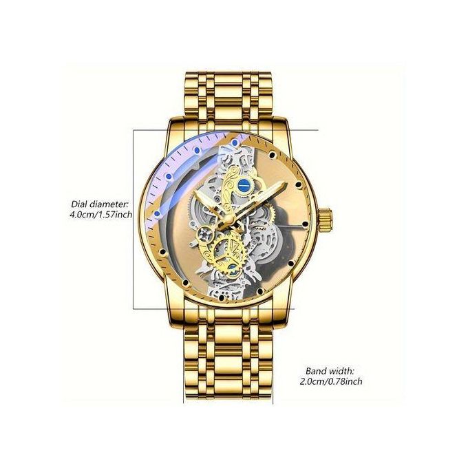 Shop Mode Men's Gold Stainless Steel Watch - Double Sided