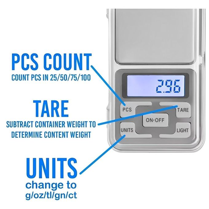 Shop High-Precision Digital Pocket Scale 500g/0.01g LCD Backlit Display ...
