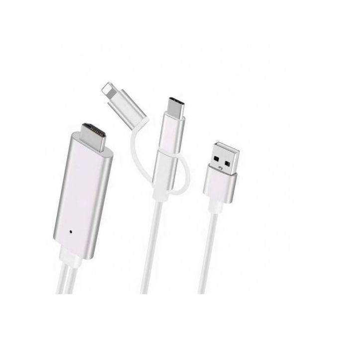 Shop 3 in 1 HDMI Adapter Phone to HDMI Cable Type-C/Micro USB/Phone to ...