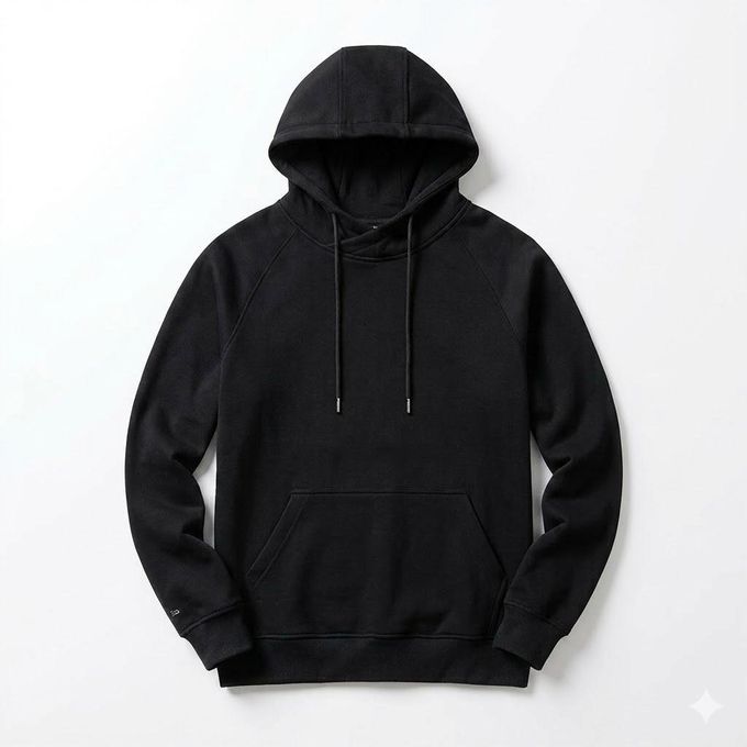 Shop High Quality Unisex Jumper with a Hoodie - Black