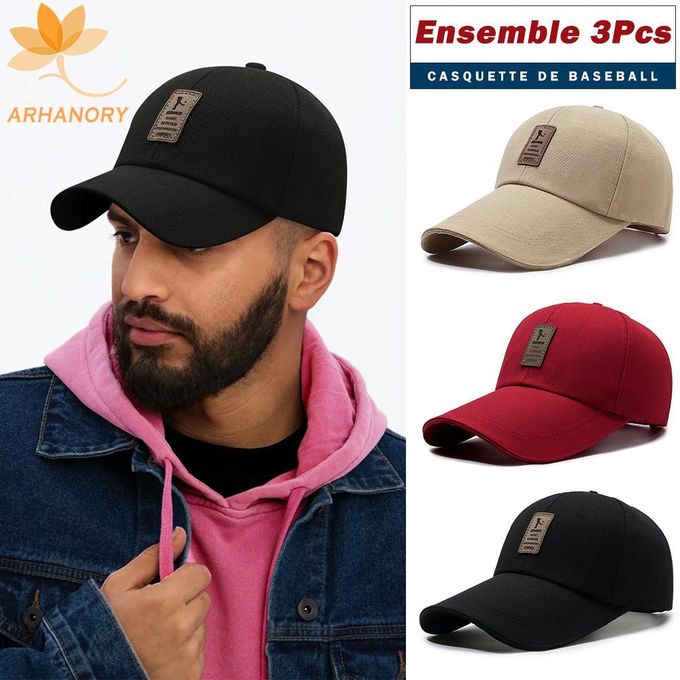 Shop 3pcs/set Adjustable Baseball Cap Men Women Golf Sport Caps ...